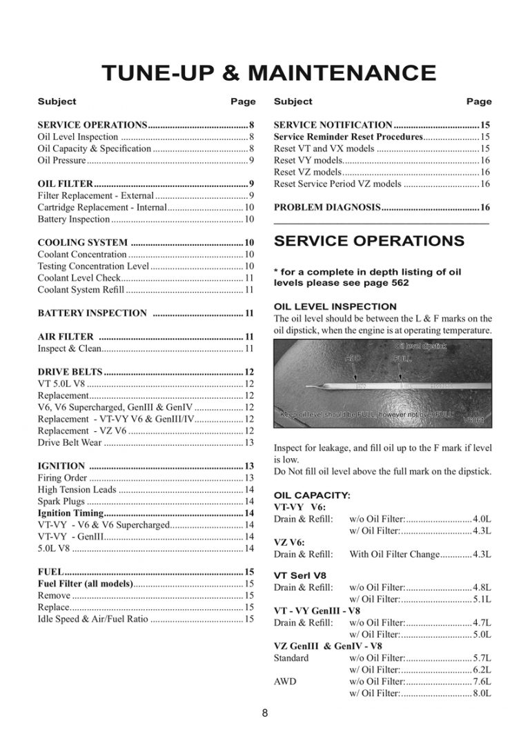 Holden Commodore VT VX VY VZ Repair Manual 1997-2007 - Ellery ...
