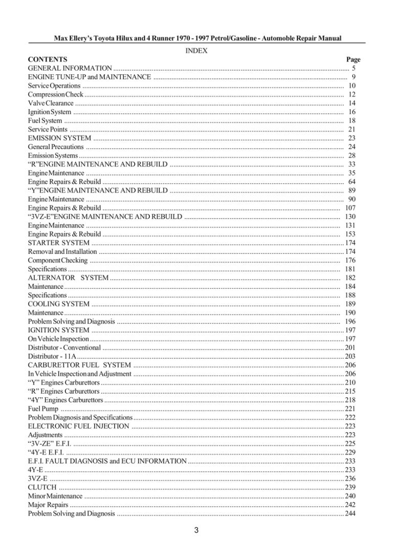 Toyota Hi-Lux and 4Runner Repair Manual 72-97 - Ellery Publications ...