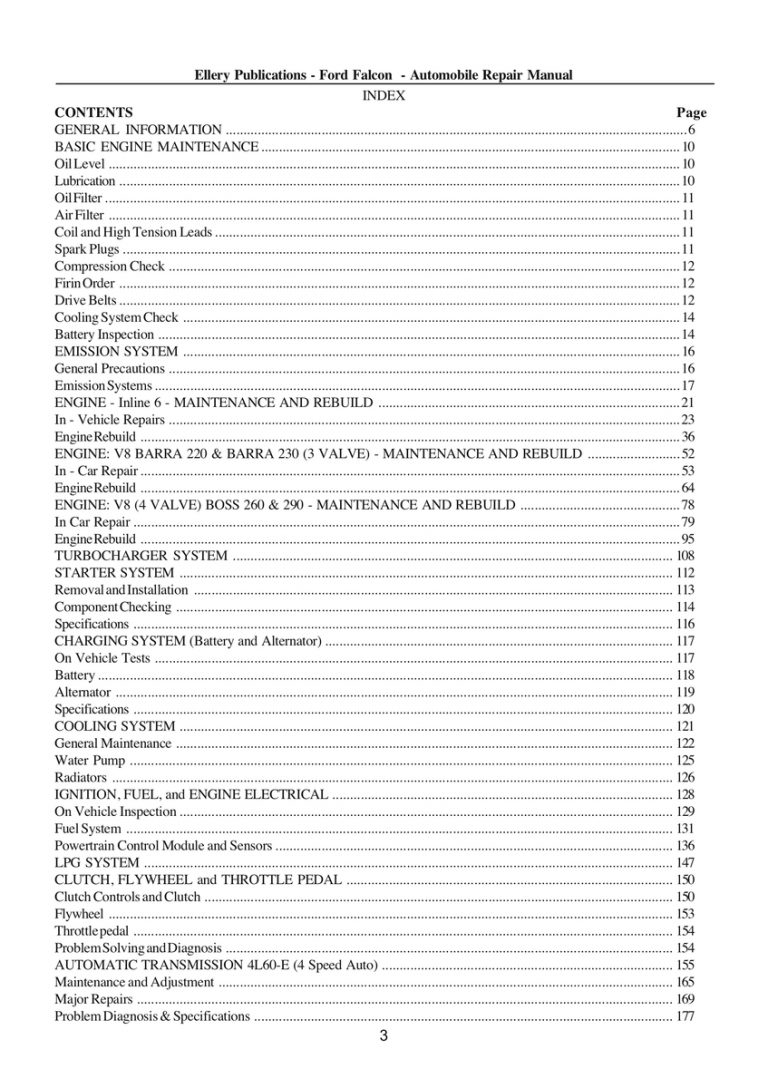 Ford Falcon/Fairlane Ba Bf Repair Manual 02-08 - Ellery Publications ...