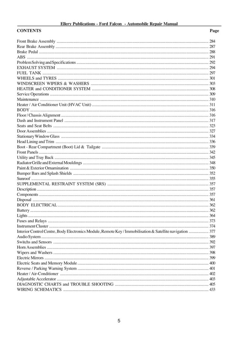 Ford Falcon/Fairlane Ba Bf Repair Manual 02-08 - Ellery Publications ...